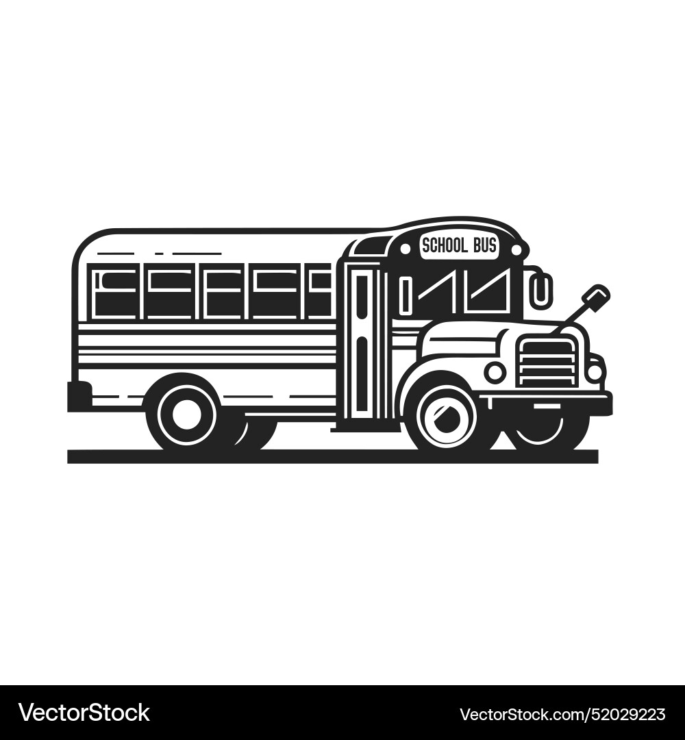 School bus icon on white background Royalty Free Vector