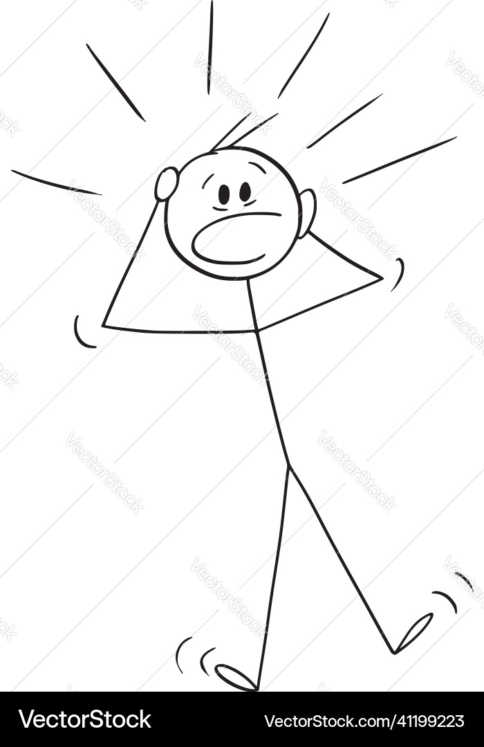 Shocked person watching something shocking Vector Image