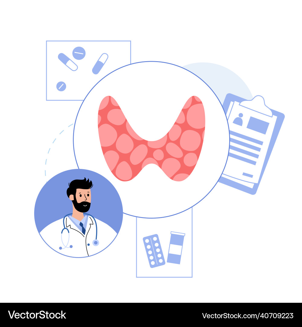 Thyroid Anatomy & Hypothyroidism Royalty Free Vector