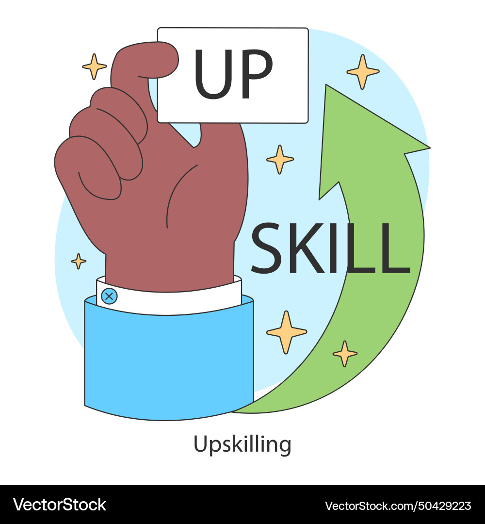 Upskilling hands-on enhancement of abilities Vector Image