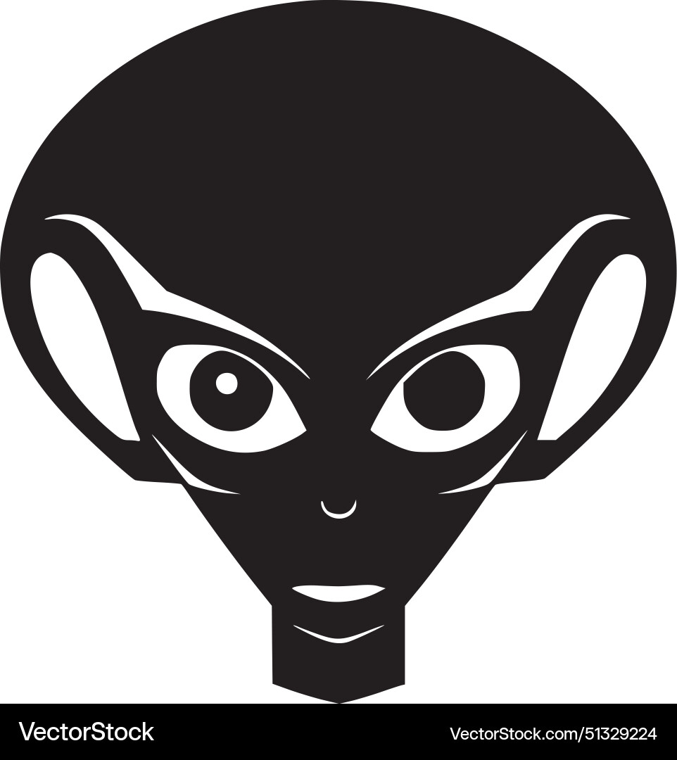 Alien - minimalist and simple silhouette Vector Image