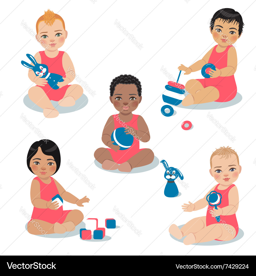 Baby group Royalty Free Vector Image - VectorStock