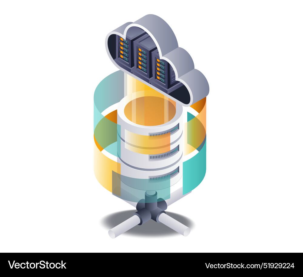 Cloud server database technology systems Vector Image