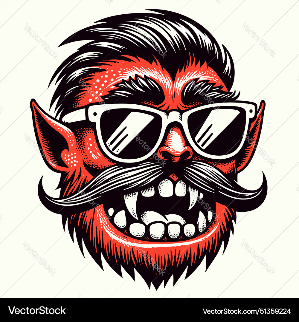 Cool hip scary monster Royalty Free Vector Image