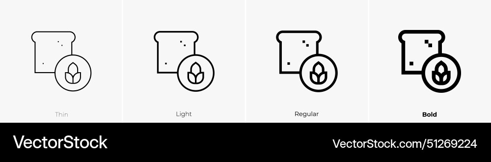 Cornbread icon thin light regular and bold style Vector Image