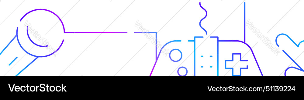 Gadget related horizontal banner or border Vector Image