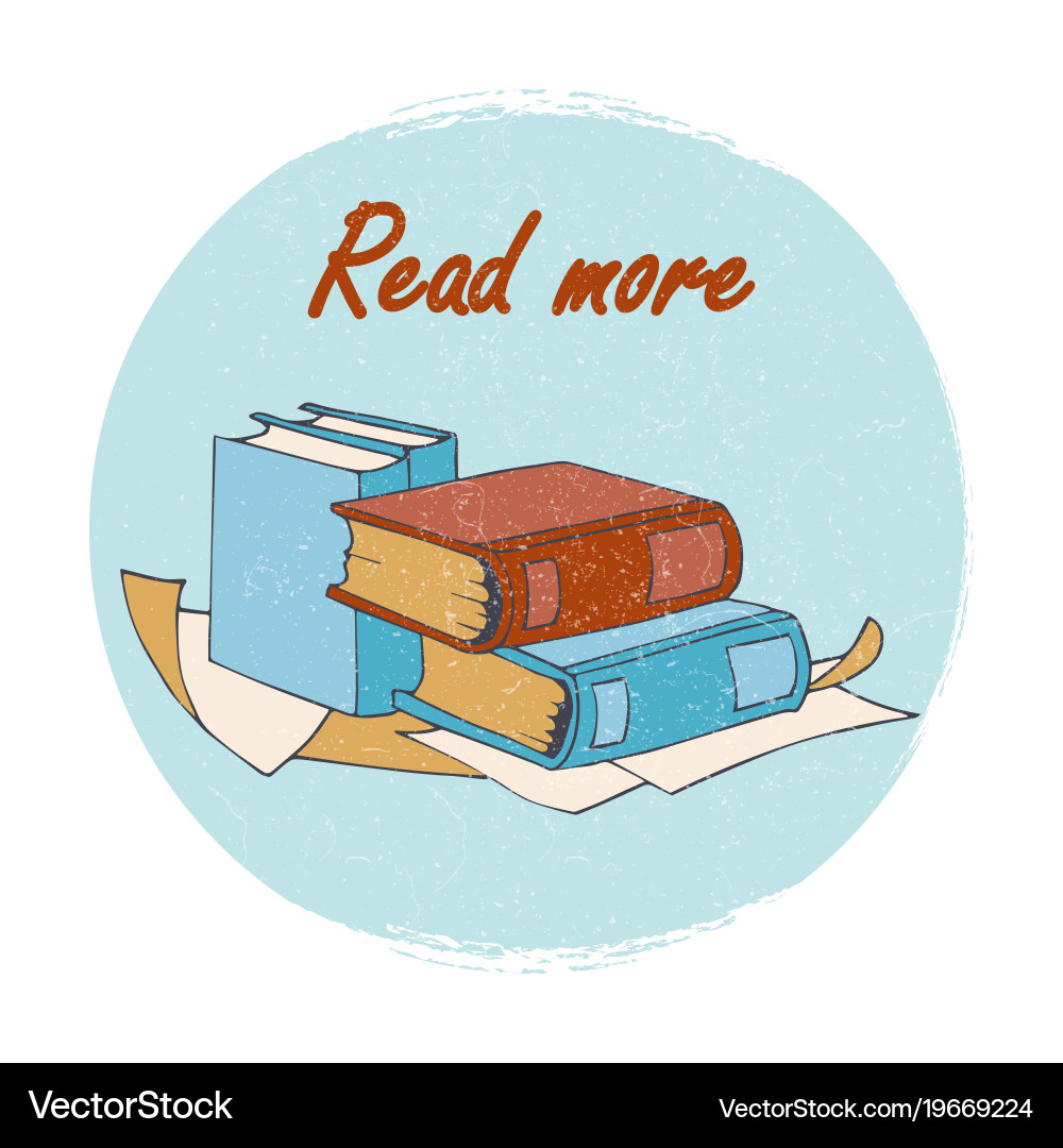 Grunge Books Read More Banner Royalty Free Vector Image