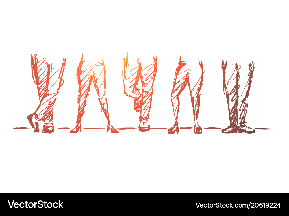 Hand drawn different legs positions Royalty Free Vector