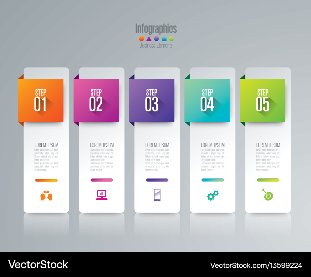 Infographics design with 5 step Royalty Free Vector Image