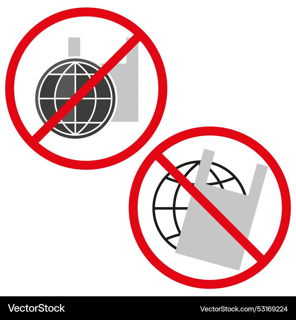 No plastic bag global environmental sign red Vector Image