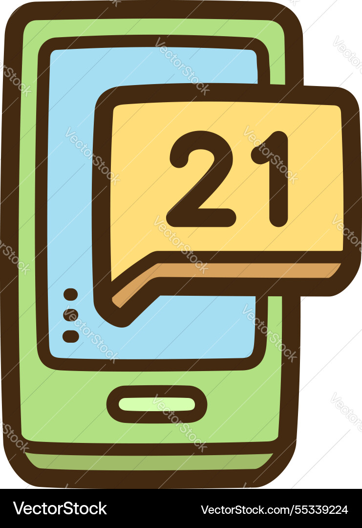 Notification - social media doodle art Royalty Free Vector