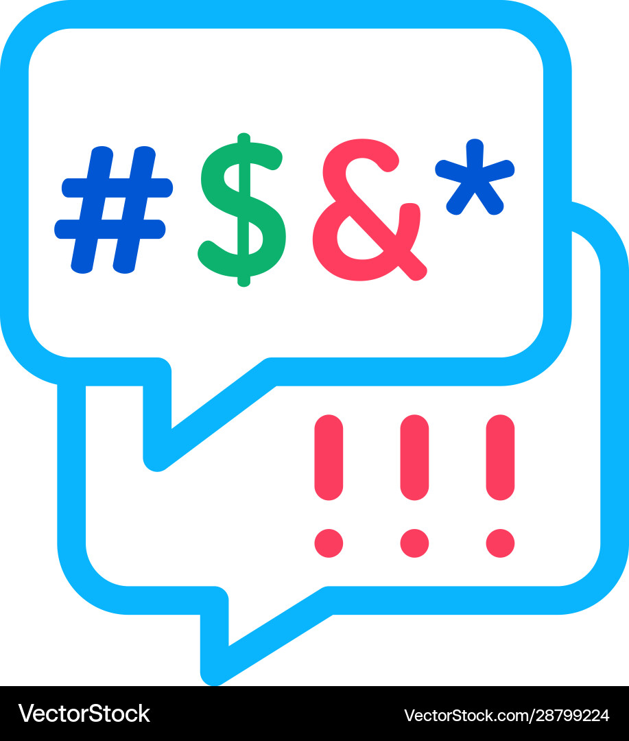 Obscene language icon outline Royalty Free Vector Image
