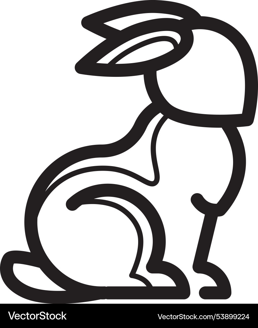 Rabbit line icon hare symbol cute animal Vector Image