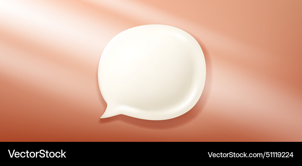 Speech bubble banner empty chat comment 3d icon Vector Image