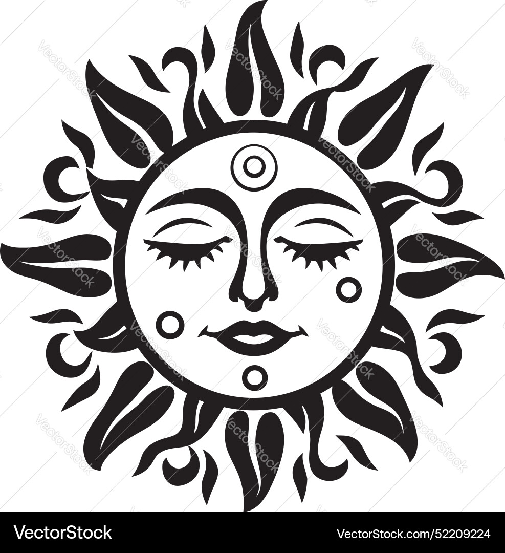 Sunny spark hand drawn sun emblem design radiant Vector Image