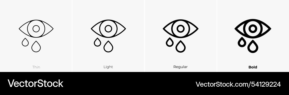 Tear icon thin light regular and bold style Vector Image