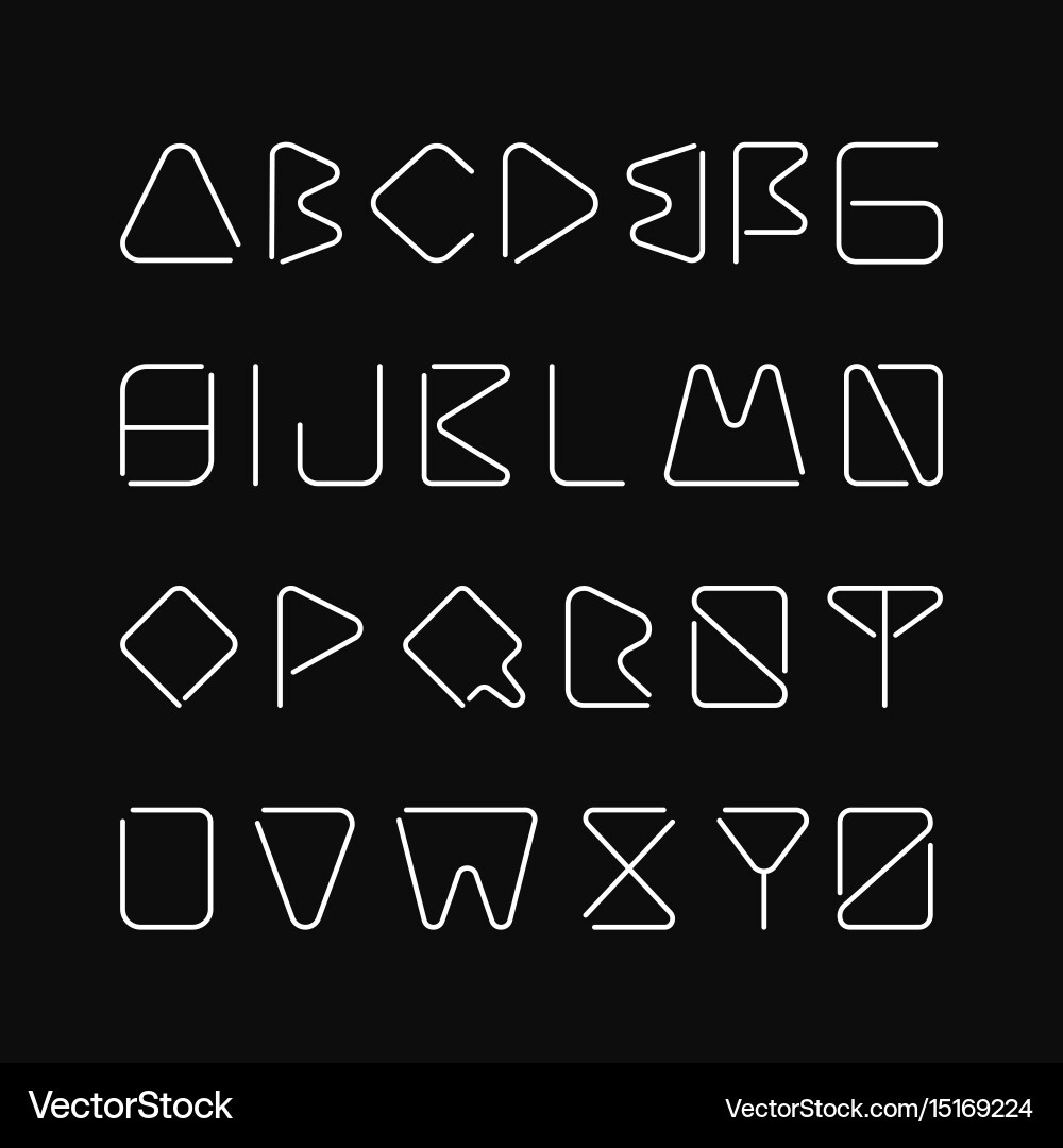 Thin minimalistic font creative english alphabet Vector Image
