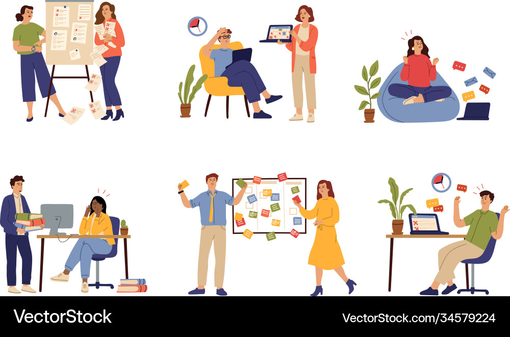 Work deadline corporate working job problems Vector Image