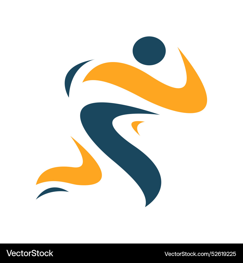 Abstract man on running pose run logo design Vector Image