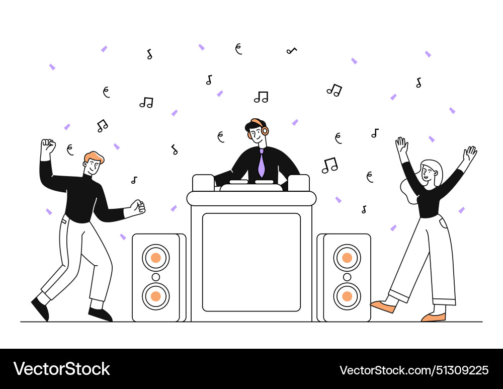 Dj at party simple Royalty Free Vector Image - VectorStock