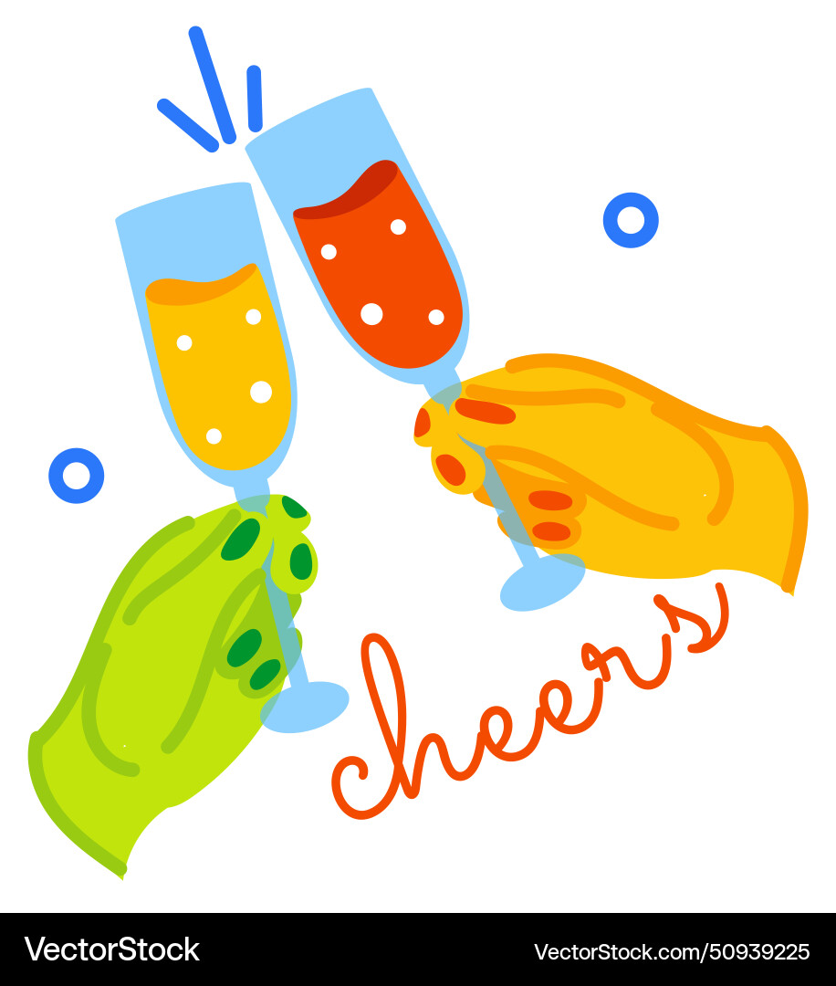 Drink cheers Royalty Free Vector Image - VectorStock