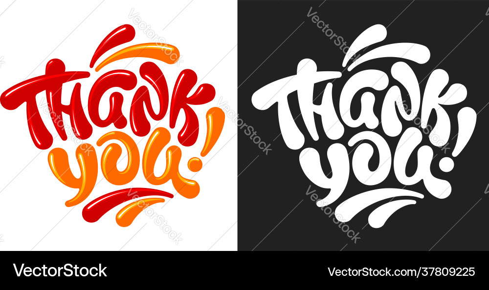 Handwritten Thank You Lettering Set Royalty Free Vector