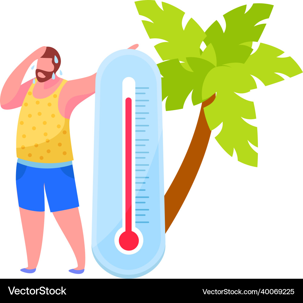 High temperature summer composition Royalty Free Vector