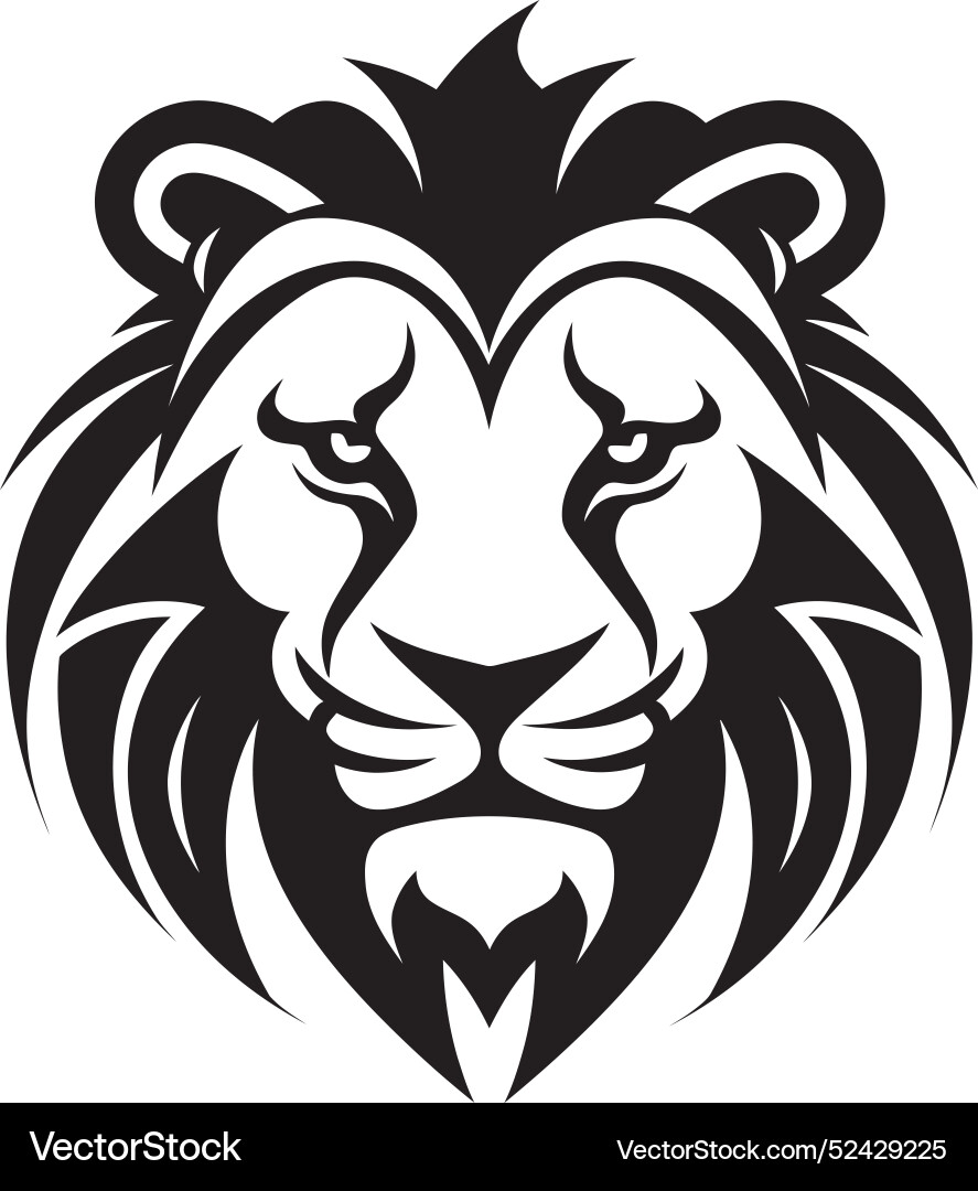 Intricate lion outline in roaring Royalty Free Vector Image