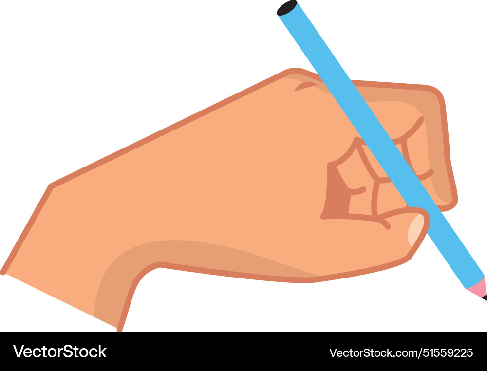 Left handed writing with pen Royalty Free Vector Image