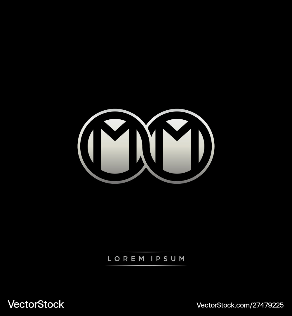 Mm initial letter linked circle capital monogram Vector Image