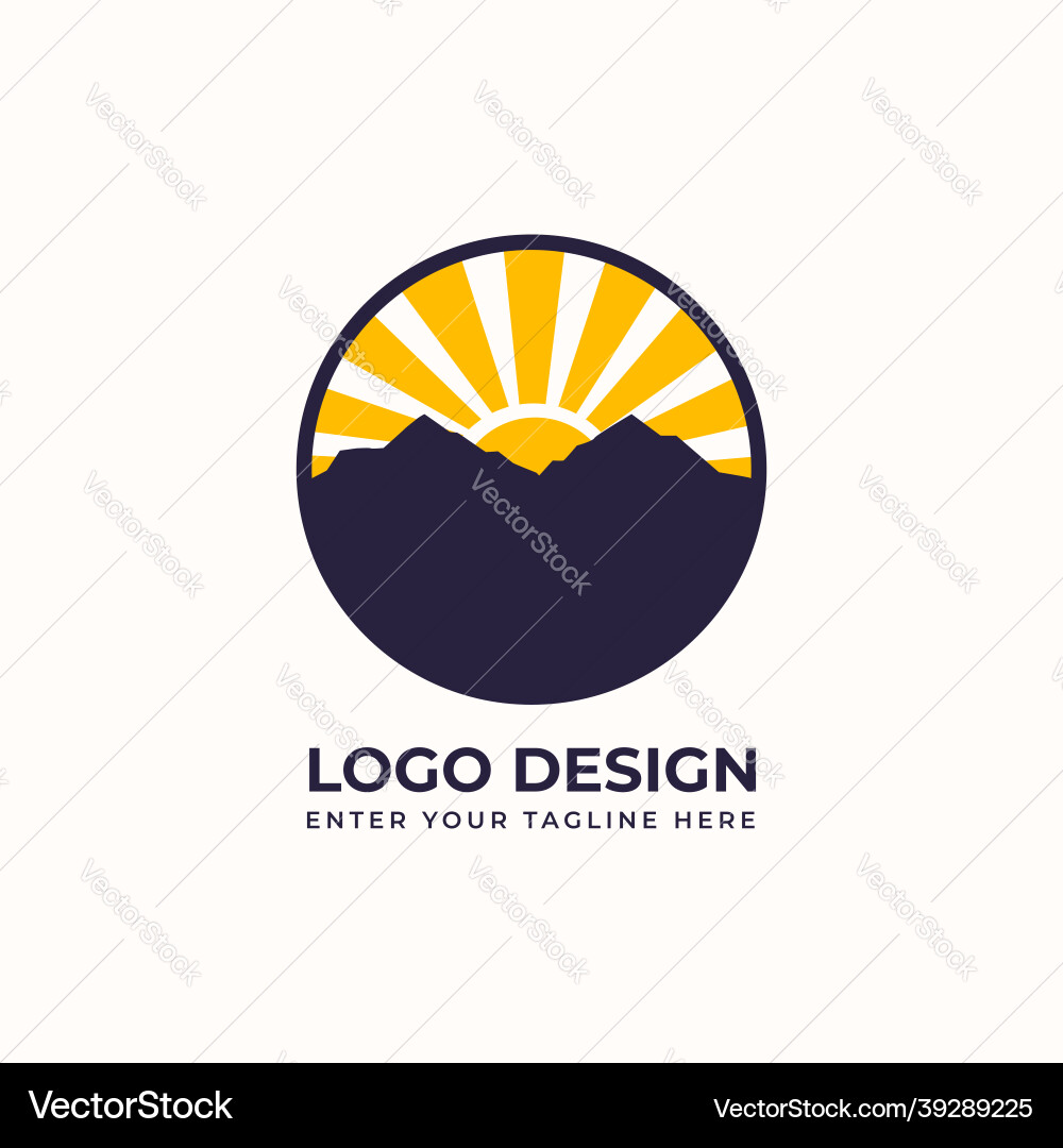 Mount creative logo design Royalty Free Vector Image