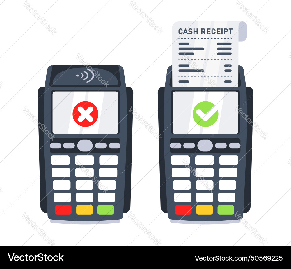 Pos terminal payment machine wireless Royalty Free Vector