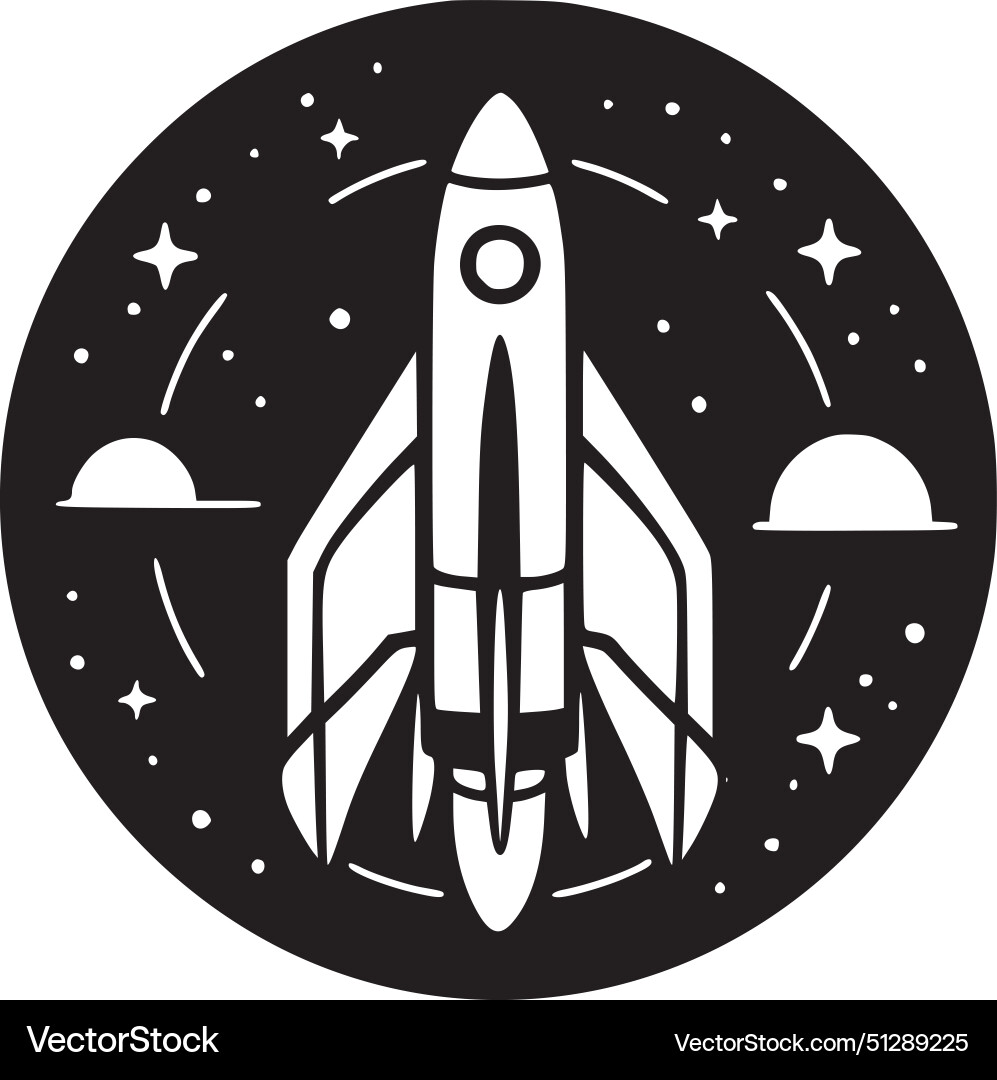 Space - black and white isolated icon Royalty Free Vector