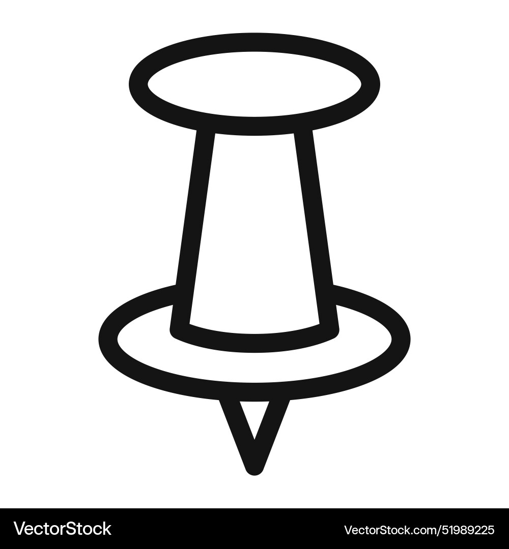 Sticky pin icon mark in filled style Royalty Free Vector