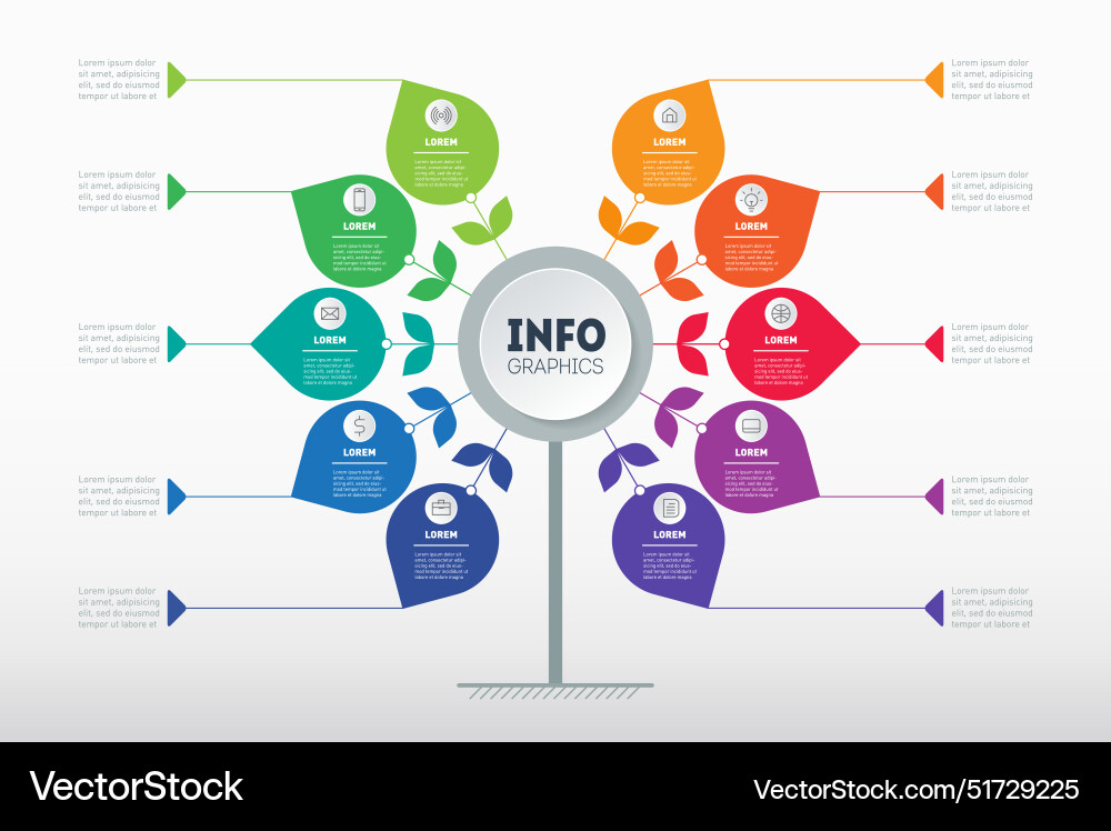 Tree template of diagram or brochure on light Vector Image