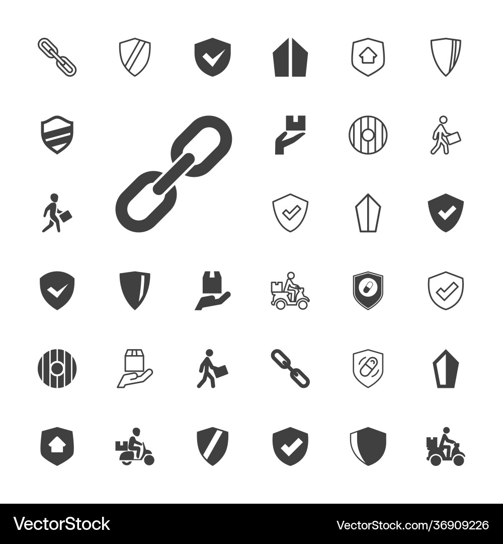 33 Schildsymbole Lizenzfreies Vektorbild - VectorStock