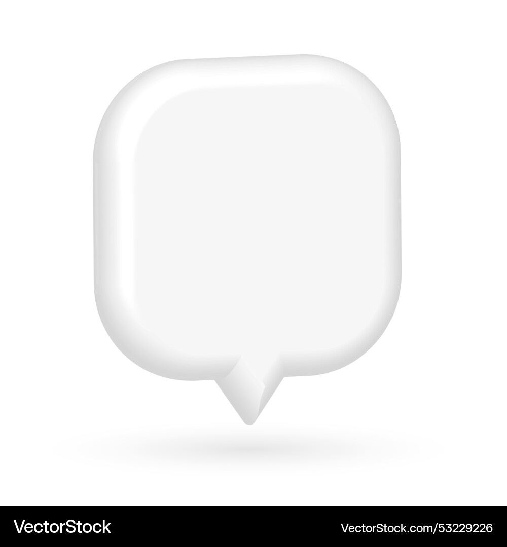 3d style web chat box sign template for comment Vector Image