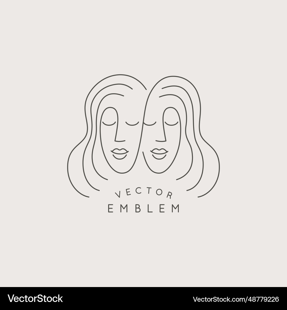 Abstract Logo Design Template In Trendy Linear Vector Image