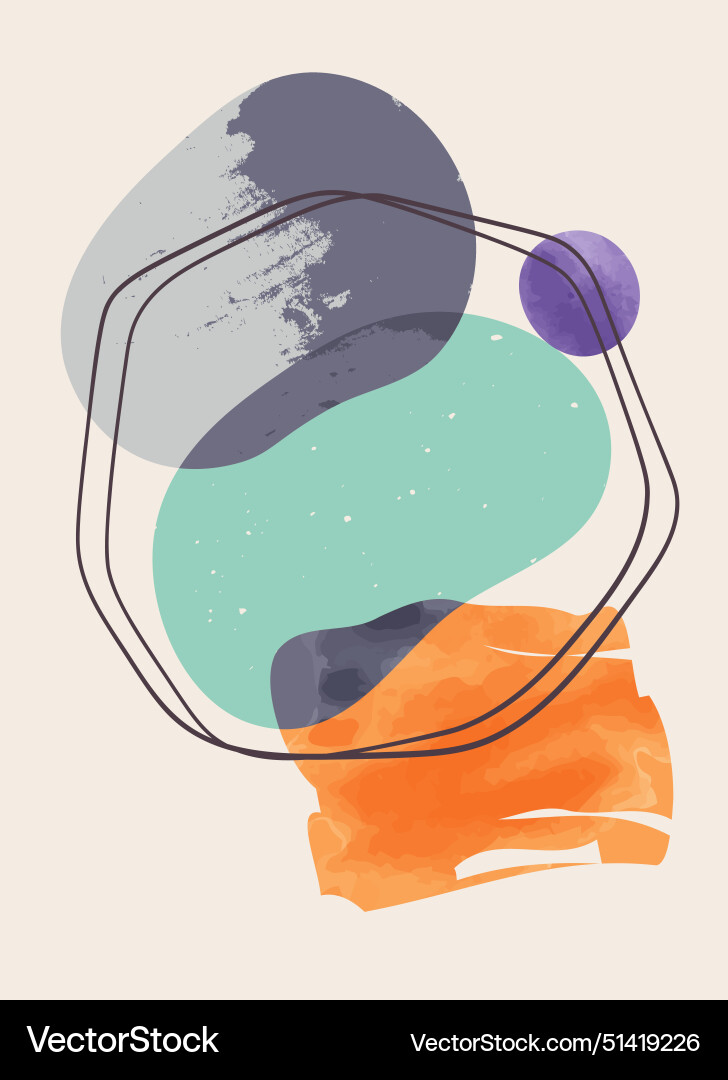 Abstract shapes modern art frame Royalty Free Vector Image