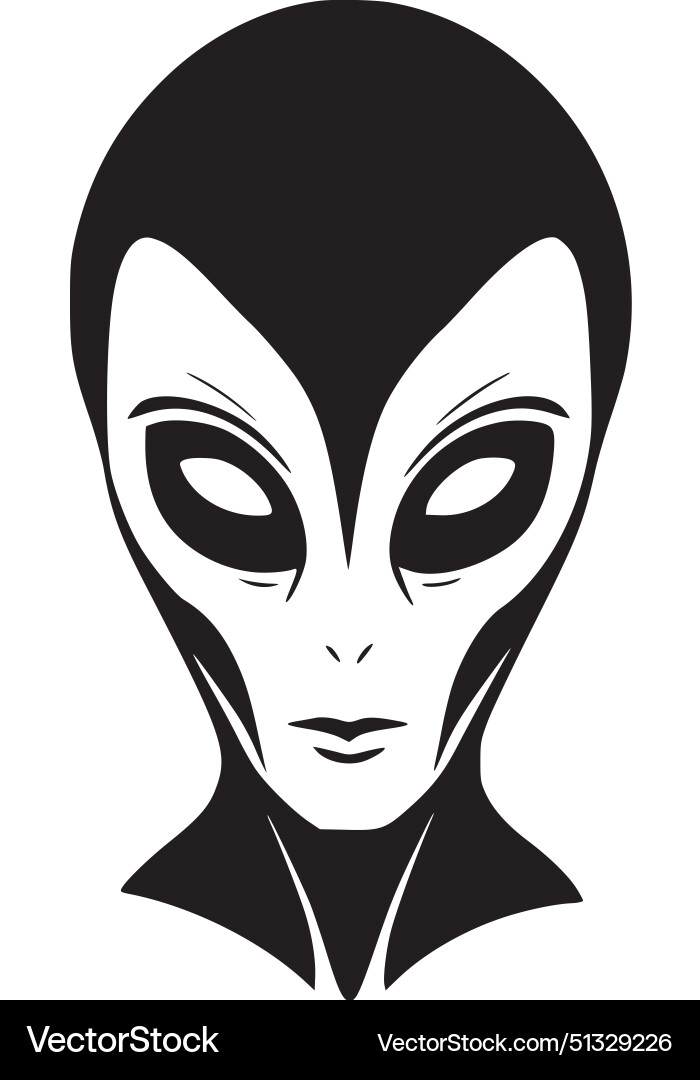 Alien - black and white isolated icon Royalty Free Vector