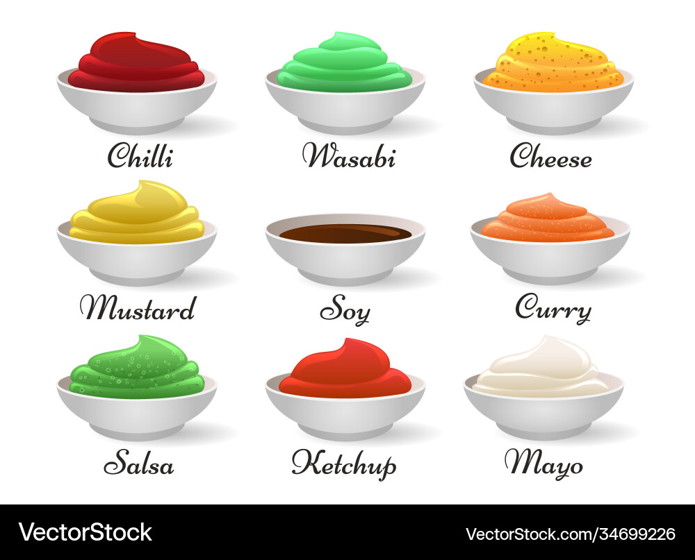 Dip Sauce Collection Royalty Free Vector Image