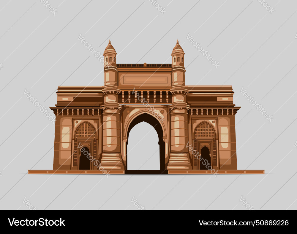 Gate way of india mumbai abstract Royalty Free Vector Image
