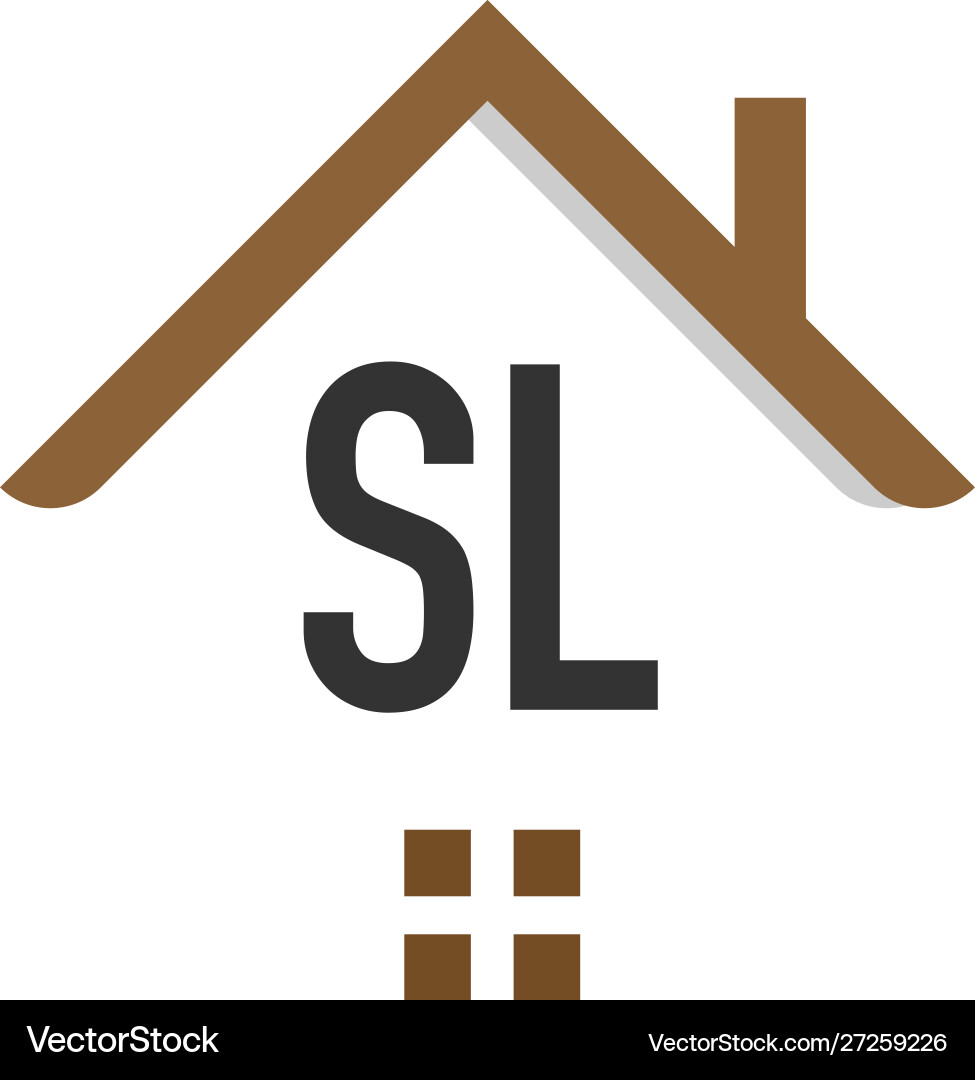 Initial letter sl building logo design template Vector Image