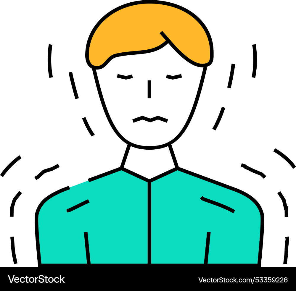 Irritability health problem icon color Royalty Free Vector