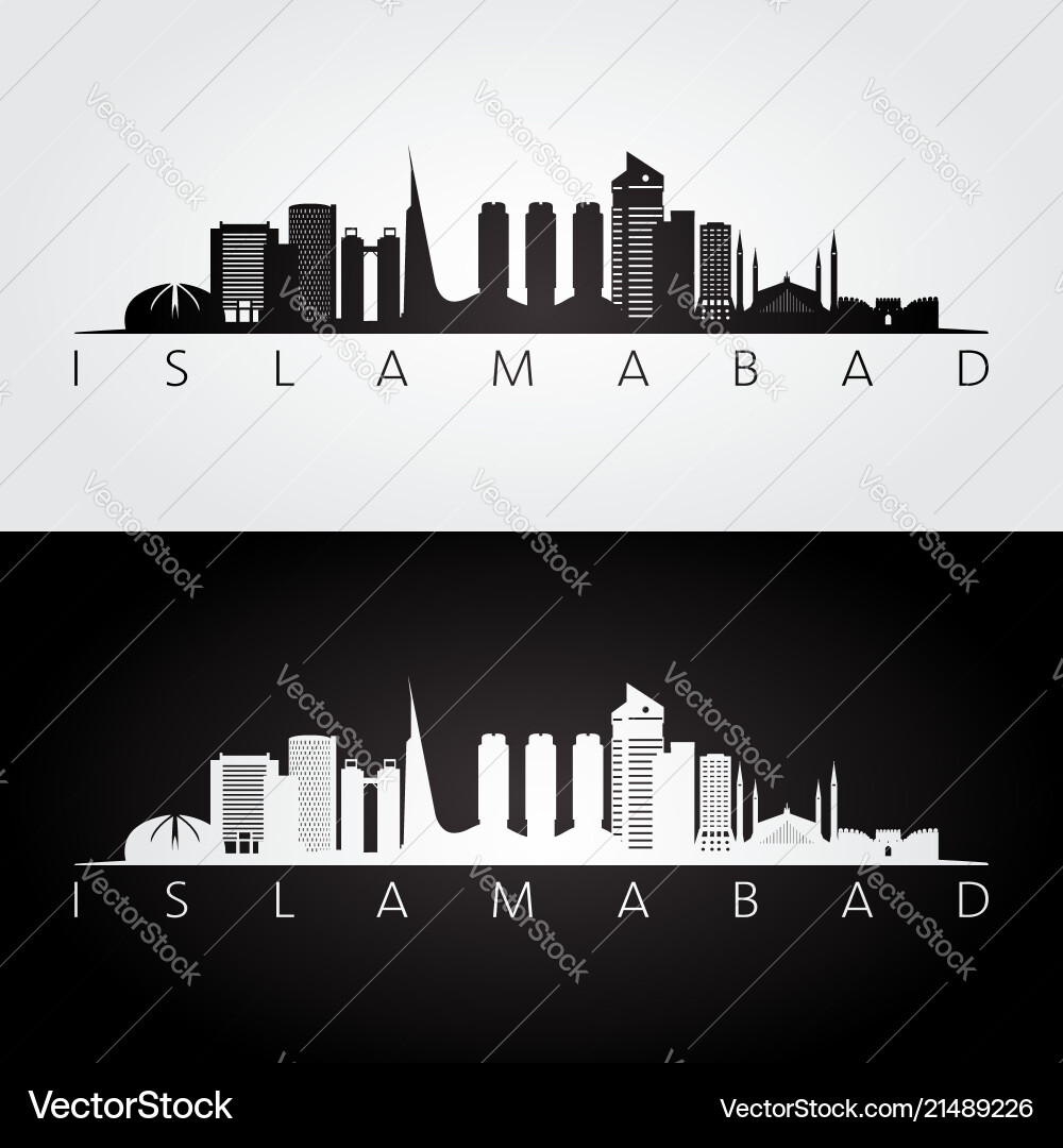 Islamabad Skyline - Cityscape Silhouette Vector Image