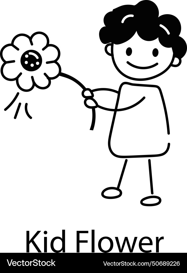 Kid flower Royalty Free Vector Image - VectorStock