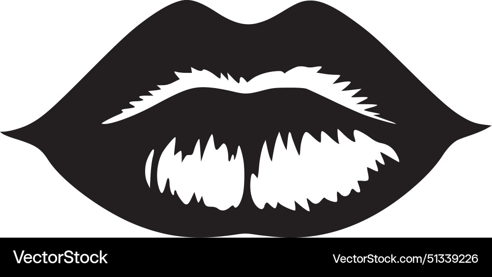 Lips - black and white isolated icon Royalty Free Vector