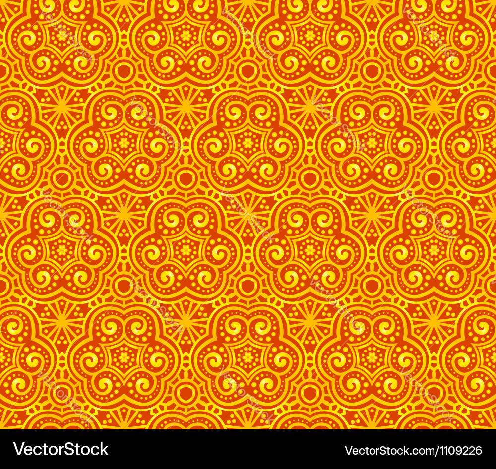 Orange abstract curls seamless pattern Royalty Free Vector