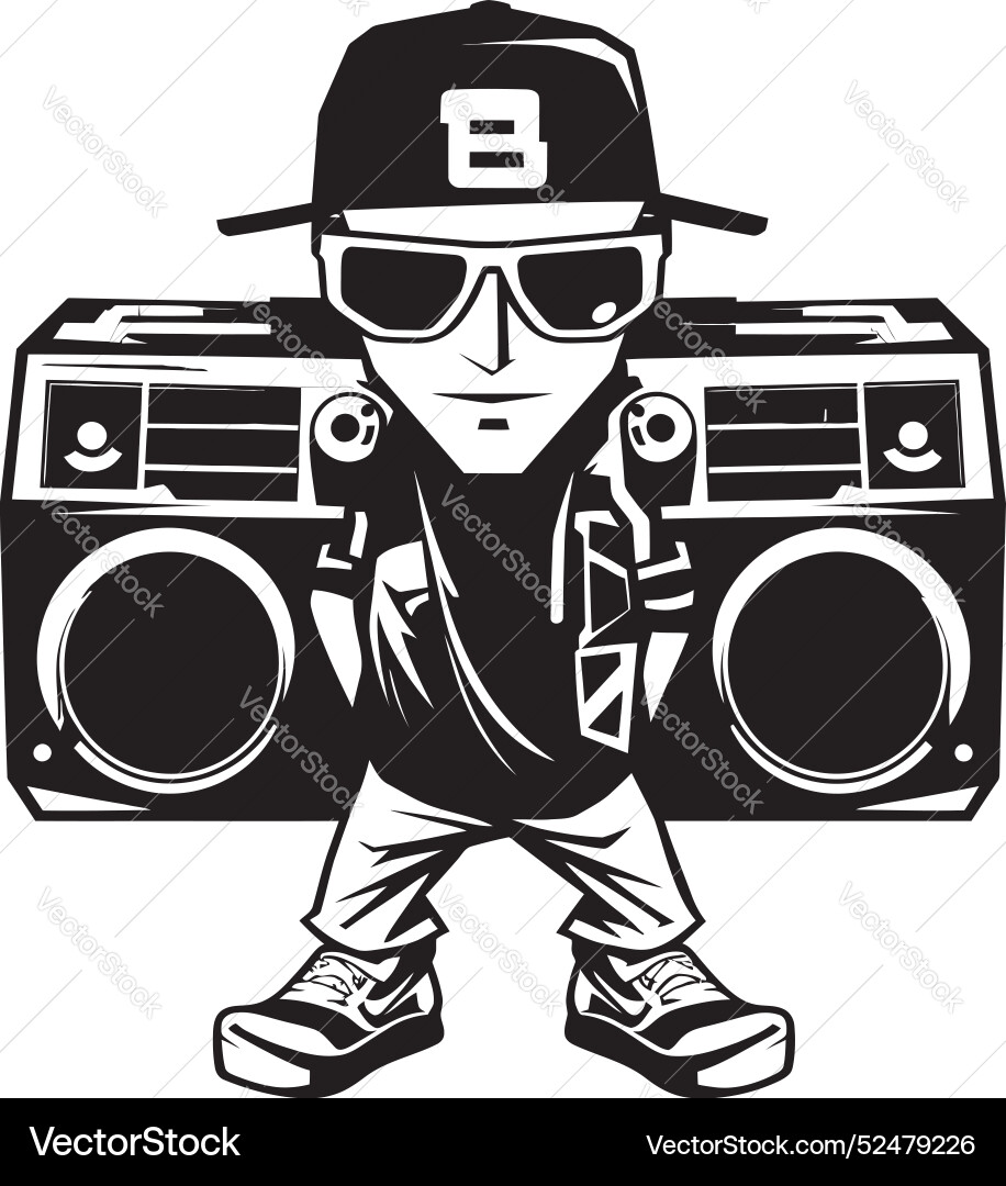 Soundwave sentinel mascot black logo design Vector Image