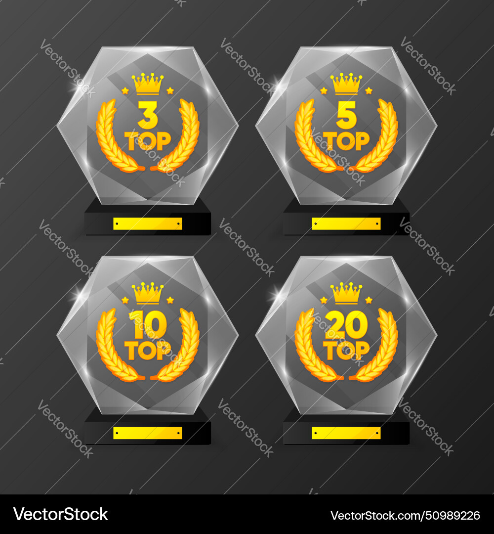 Top 3 5 10 and 20 rating chart best Royalty Free Vector